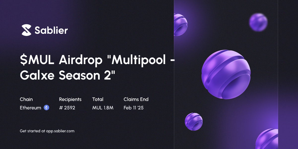 Airdrop #0x85ec3d3255bbbcd... | Sablier