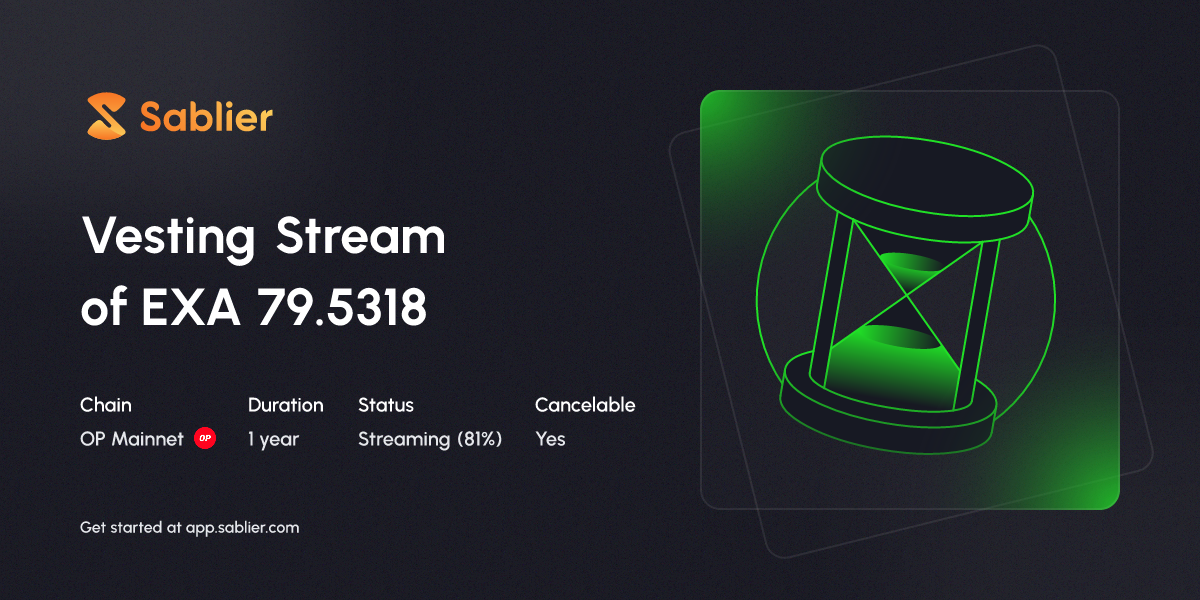 Stream #LL-10-6256 | Sablier