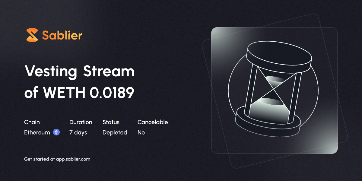 Vesting Stream #LL2-1-20022 | Sablier