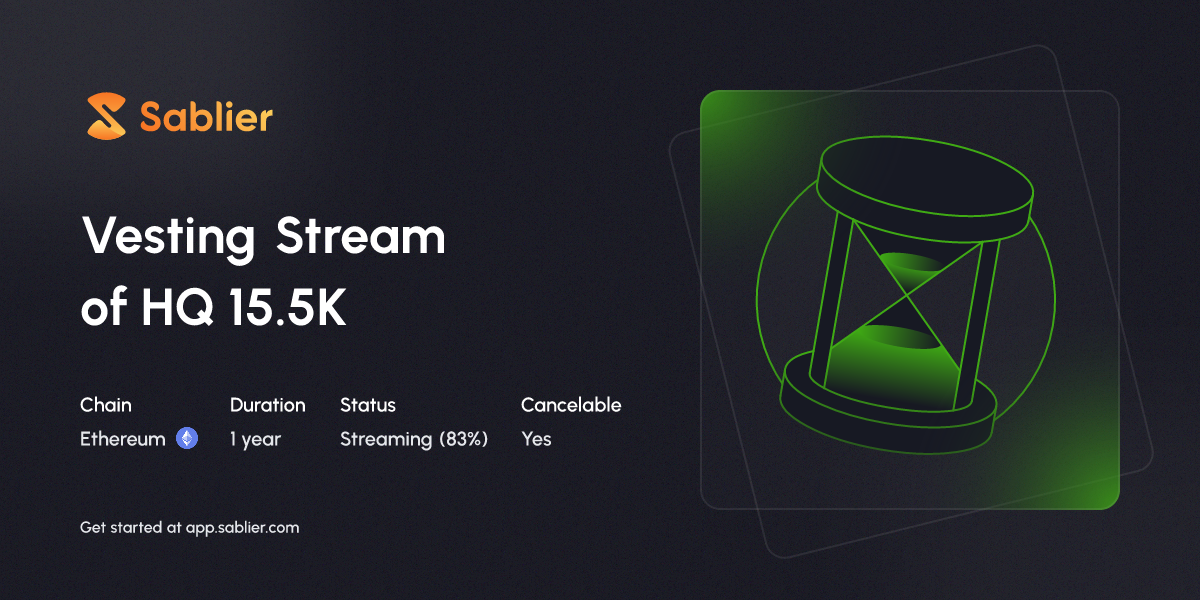 Vesting Stream #LL3-1-13613 | Sablier